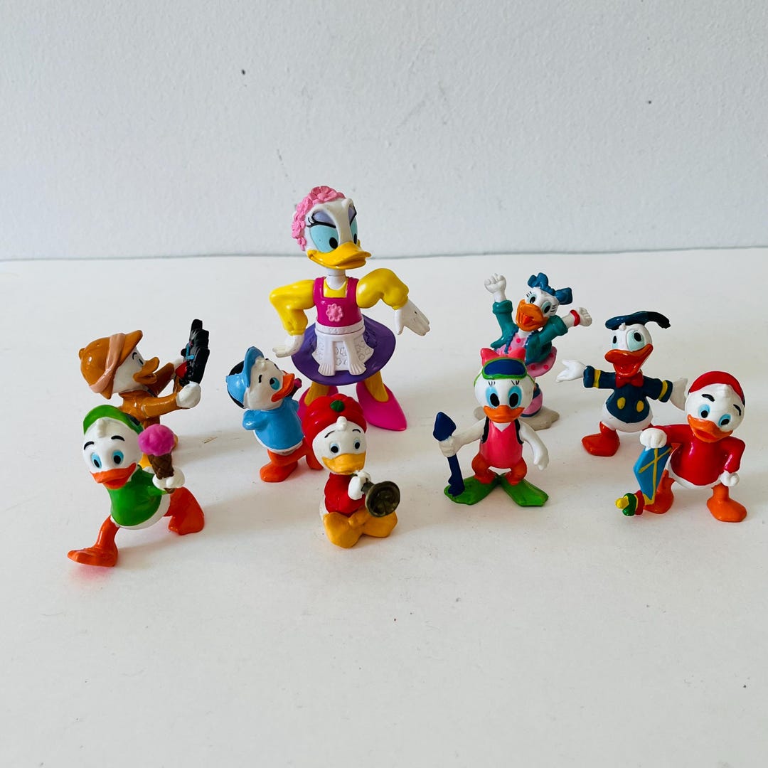 Vintage 1986 Disney PVC Daisy & Donald Duck Huey Dewey Louie Set of 9 ...