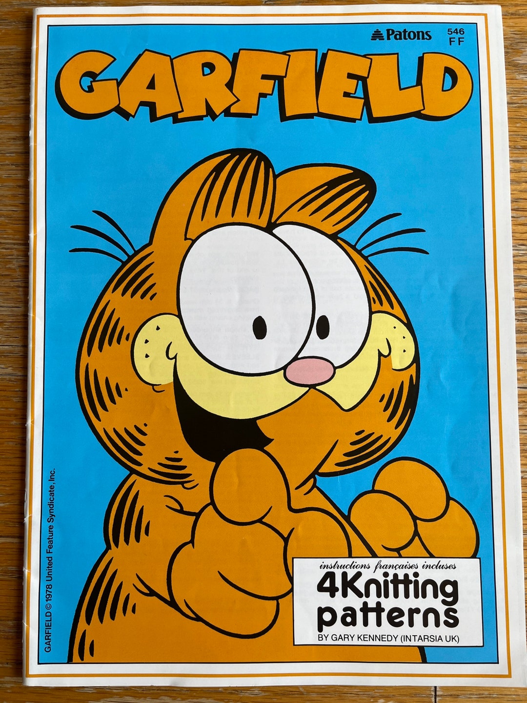 Garfield Jim Davis Knit Sweater 1978 4 Patons Knitting - Etsy