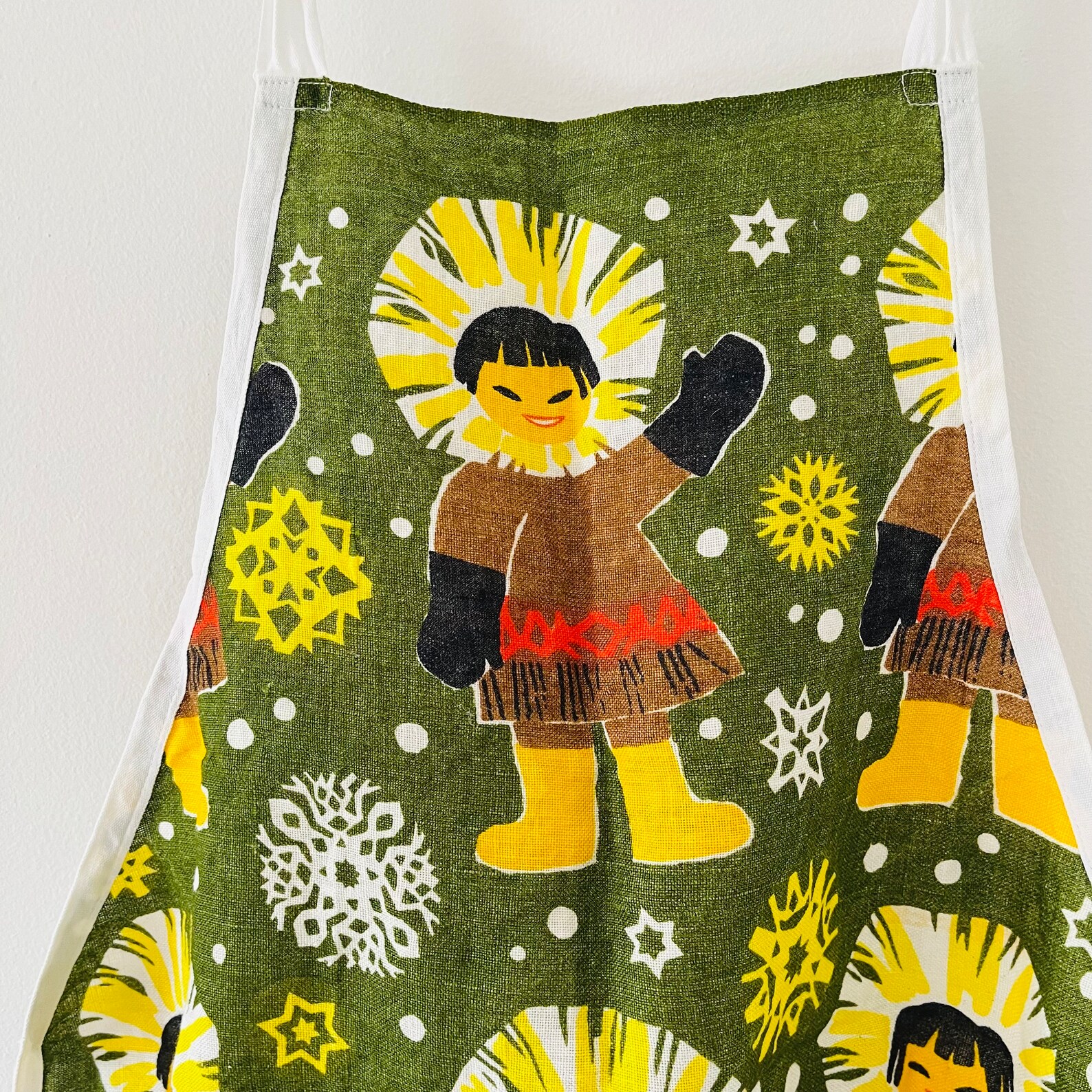 Vintage Pure Irish Linen Inuit Print Tea Towel Apron Unused Rare - Etsy