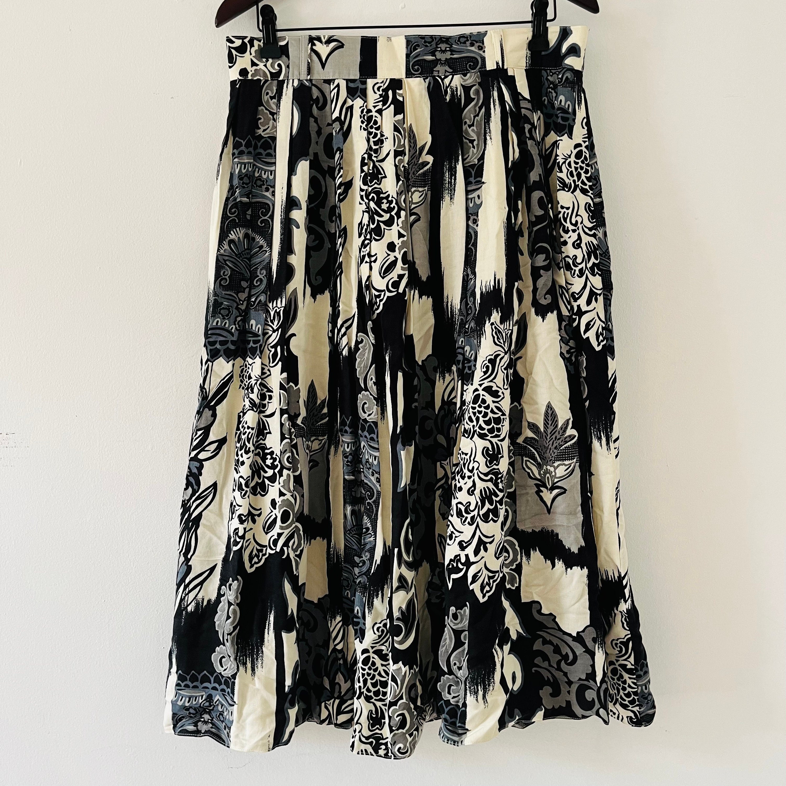 Vintage Steilmann Rayon/wool Abstract Printed Pleated Lined Zip up ...