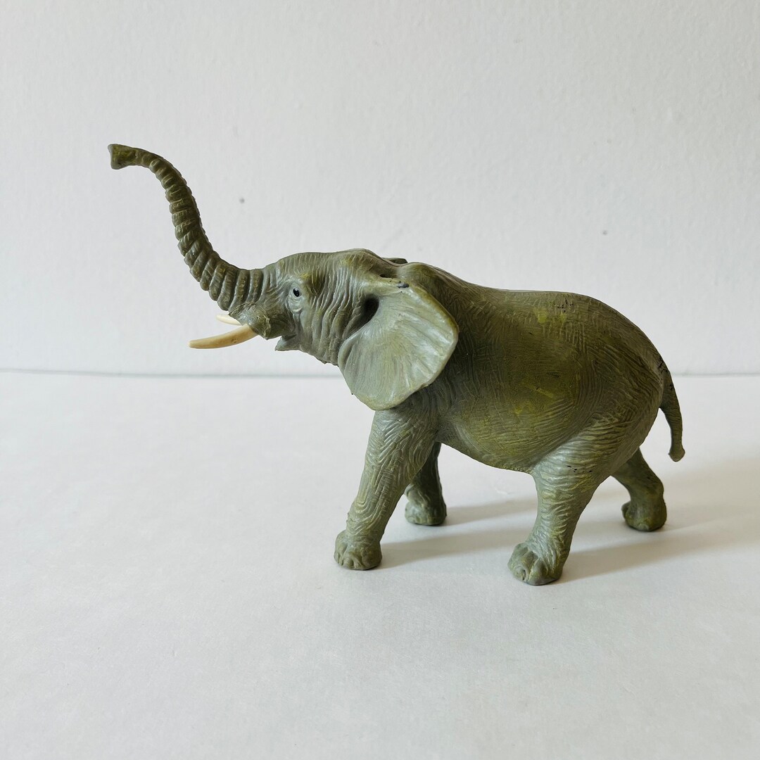 Vintage AAA Rubber Elephant Model Toy Figurine Animal Figure Plastic ...