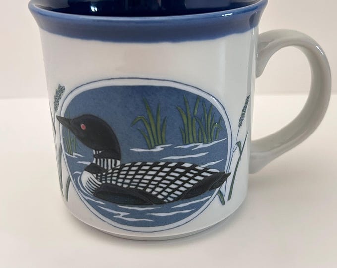 Vintage Otagiri Embossed Hand Painted Loon Coffee Cup Tea Mug Canadian ...