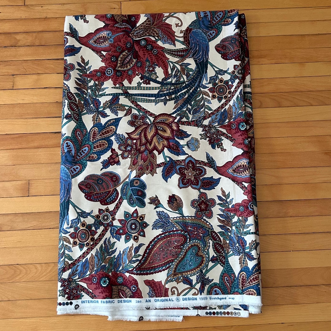 Vintage 1989 Interior Fabric Design Inc an Original Design Paisley ...