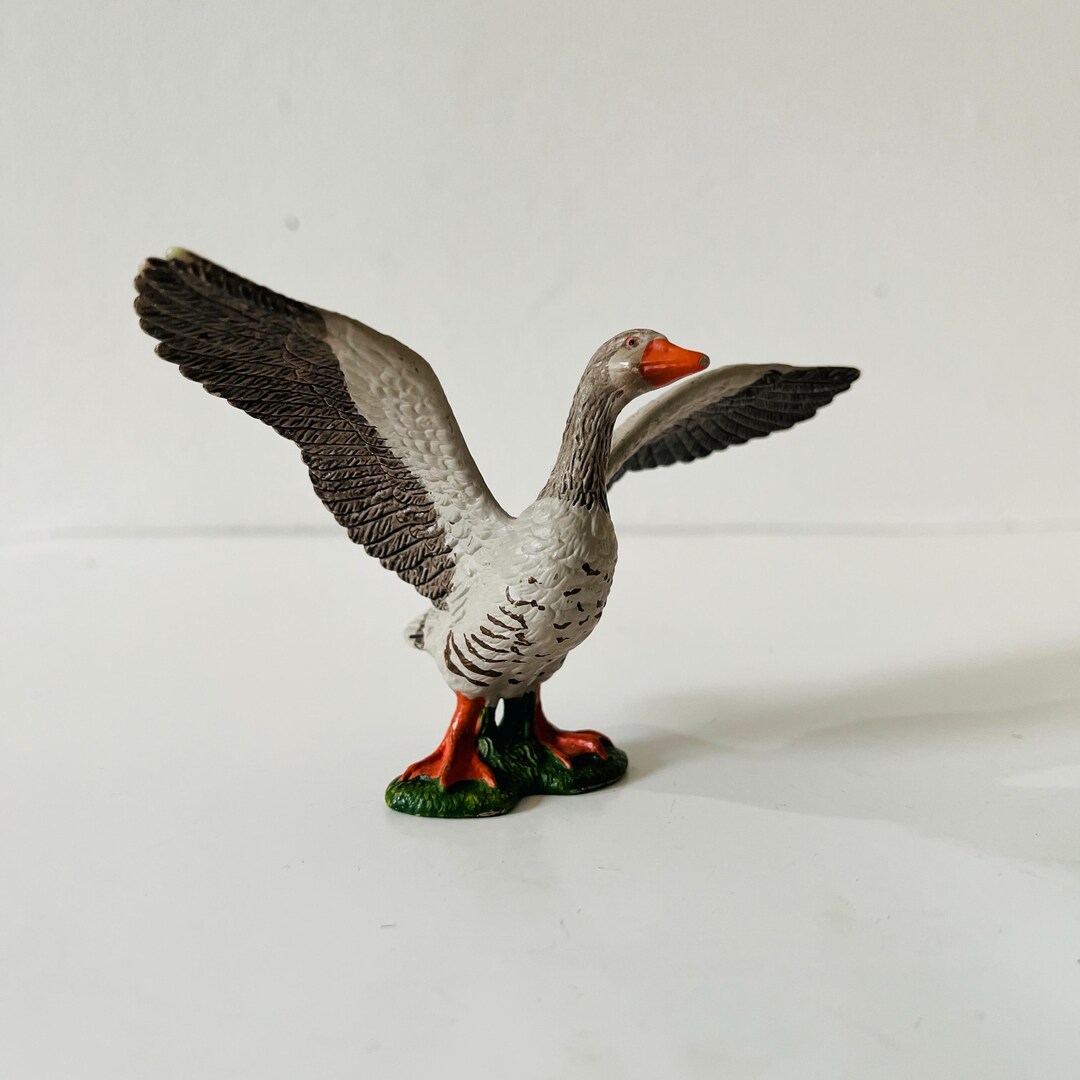Schleich Gray Goose Gander Animal Figures Imaginary Play Farm Animals ...