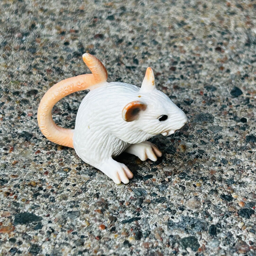 Vtg Retired Schleich 14406 White Mouse Animal Figures Imaginary Play ...