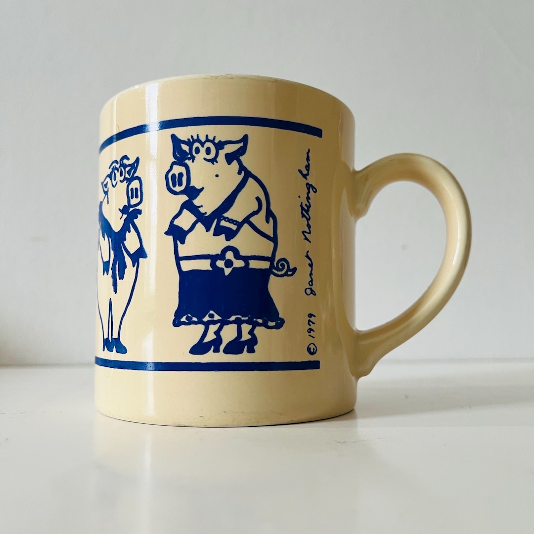 Vintage 1979 Janet Nottingham Pig Family Ceramic Coffee Cup Tea Mug by ...