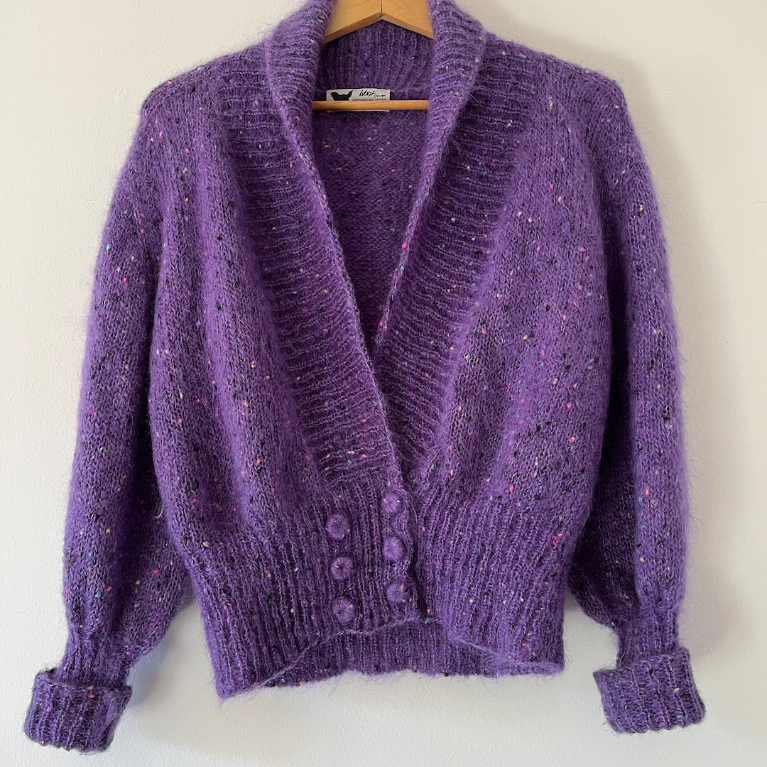 Vintage Hand Knit Woof St. John's Newfoundland Purple Mohair Wool ...