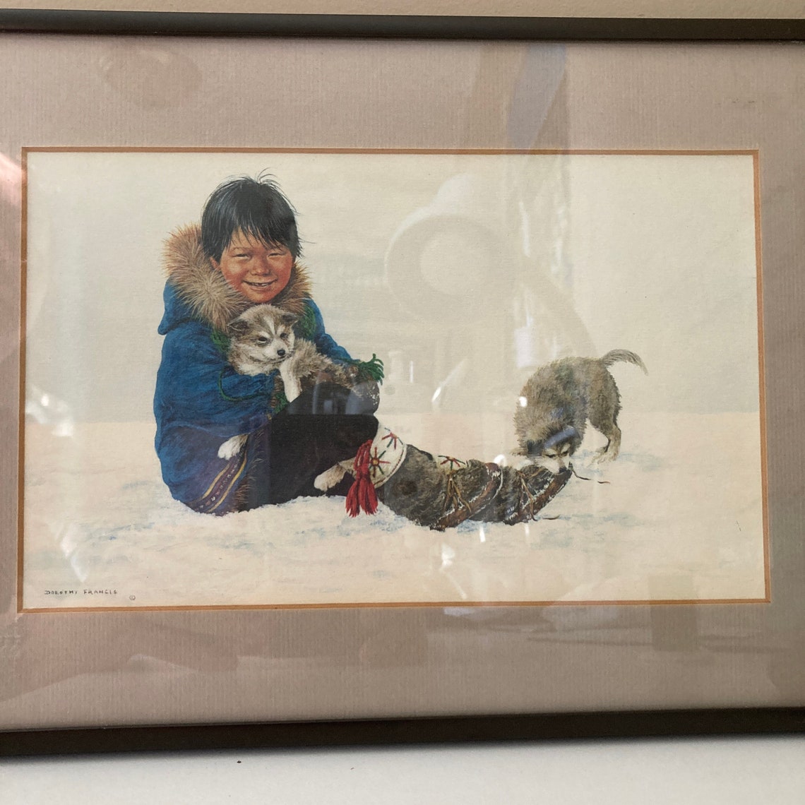 Vintage Inuit Print of Dorothy Francis Painting Child Amauti | Etsy Canada