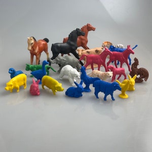 Vintage 1960's Plastic Toy Animals - Etsy