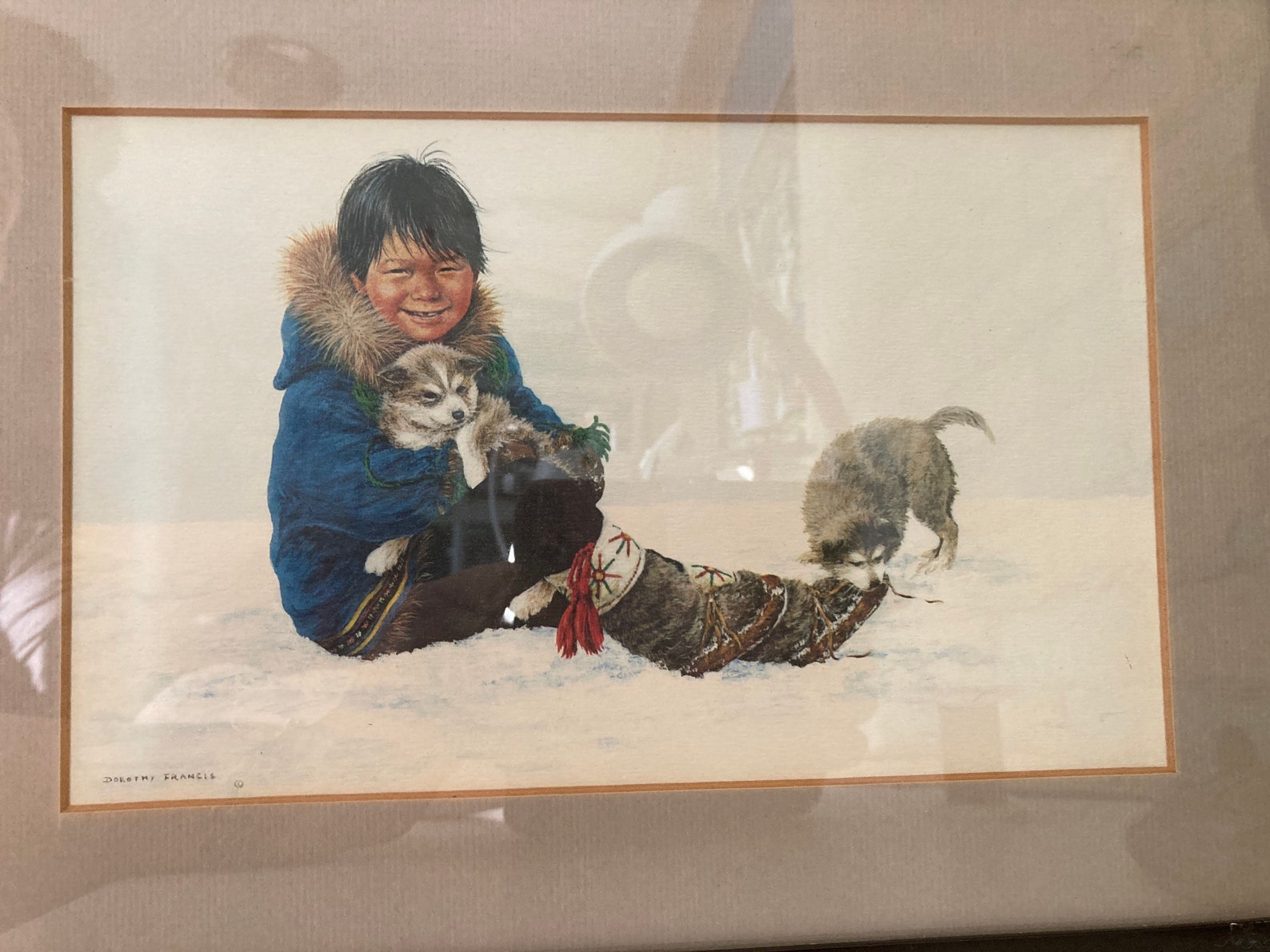 Vintage Inuit Print of Dorothy Francis Painting Child Amauti | Etsy Canada