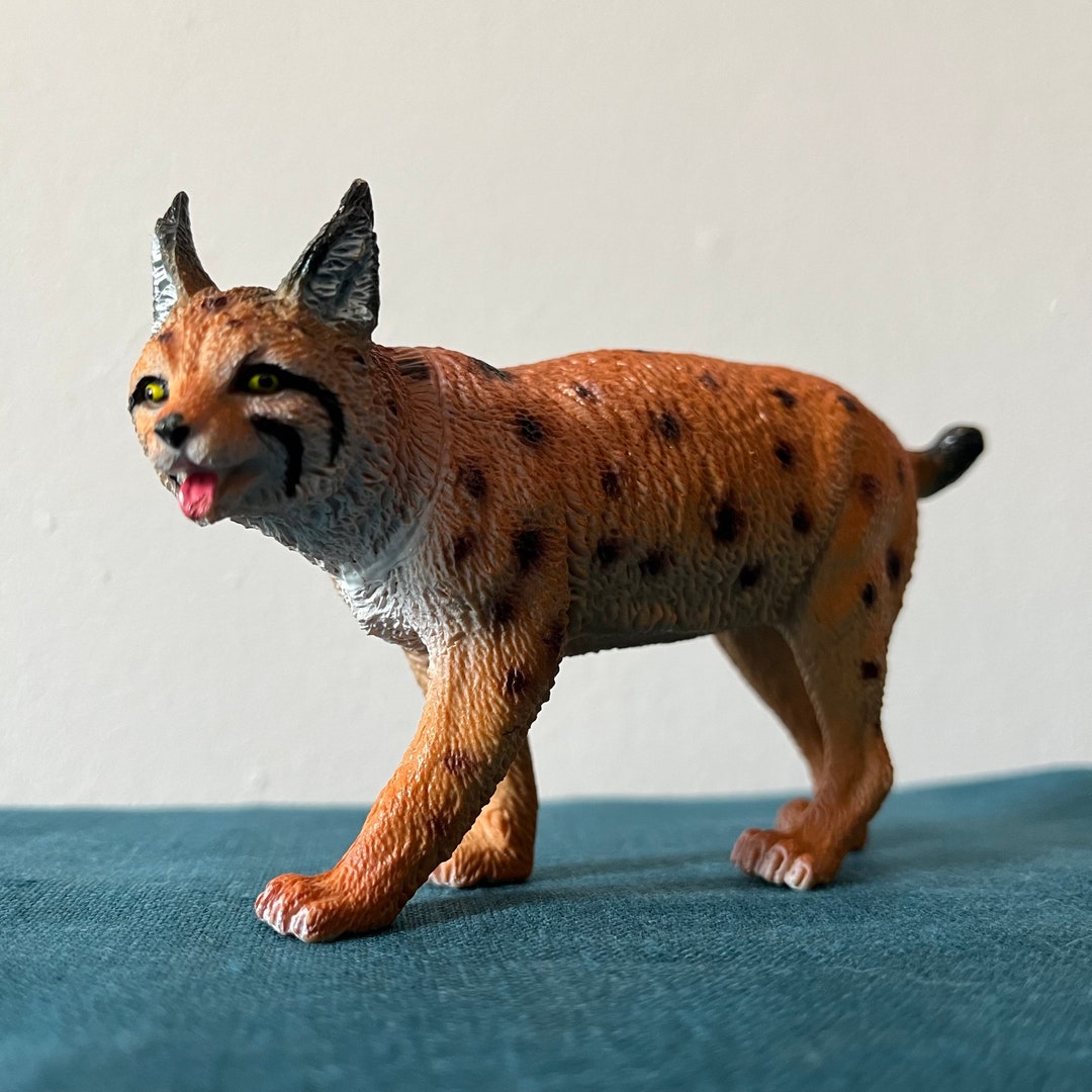 Vintage Animal Toy Toys Plastic Large Lynx Wildcat Bobcat Figure ...