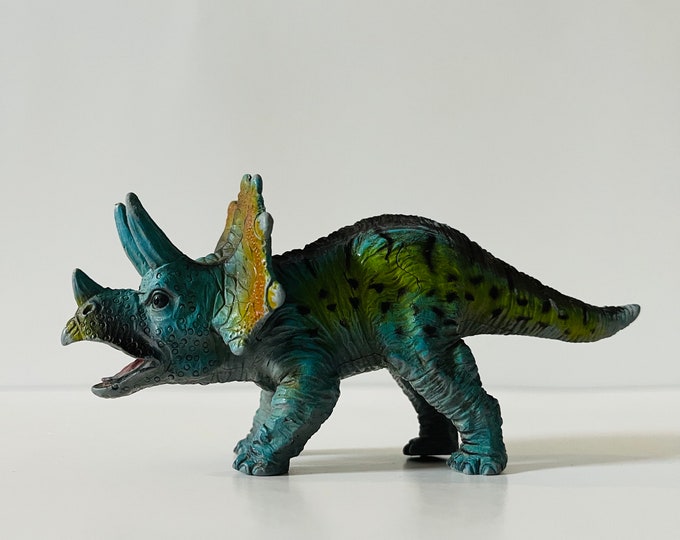 Vintage Triceratops Figure/dinosaur Rubber Plastic Dinosaur Toy Retro ...