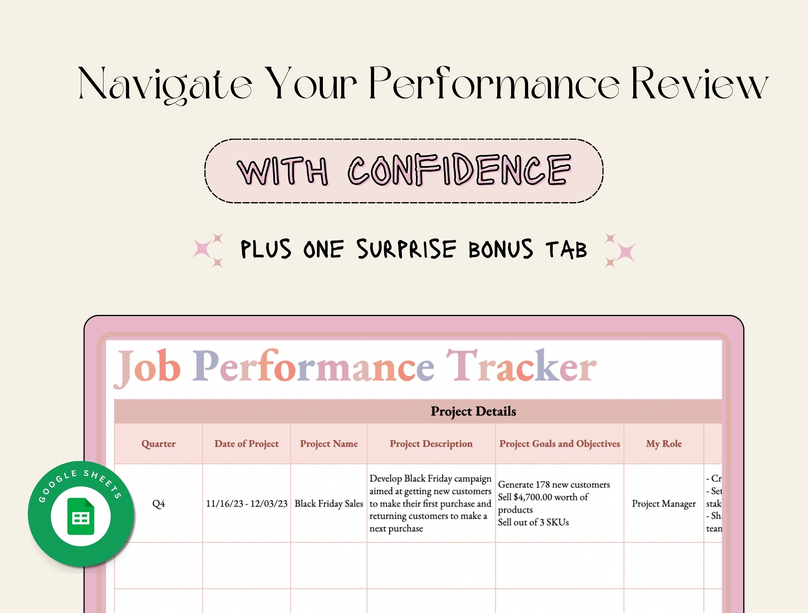 Career & Job Performance Tracker Template (fully Customizable) for ...