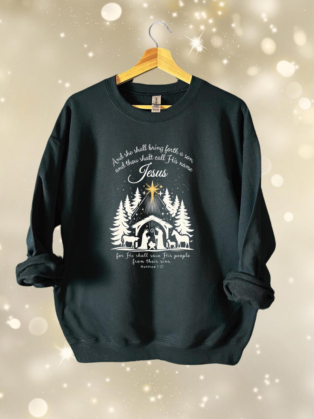 Nativity Scene Christmas Sweatshirt Religious Christmas Sweater With ...