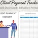 Client Payment Tracker Template Printable Client Payment History Client ...
