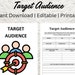 Target Audience Template Printable Target Customer Market Planner Ideal ...