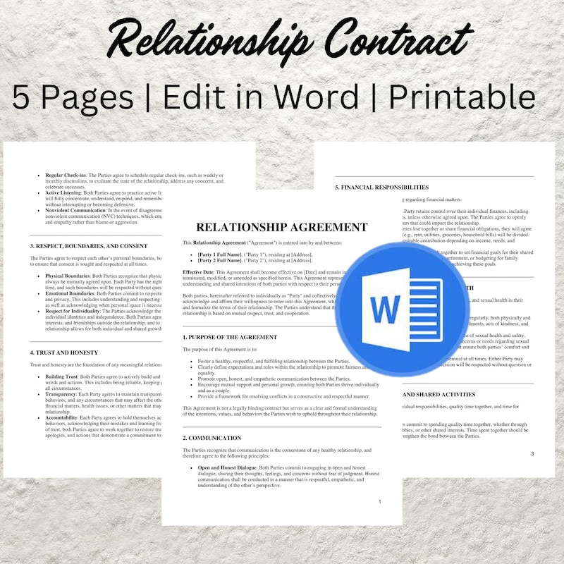 Cute Contract Templates - Etsy