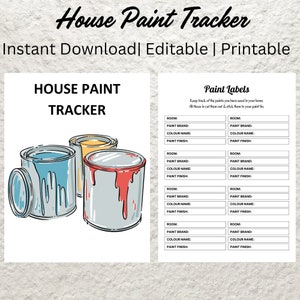 Paint Tracker Editable Printable Household Paint Color Tracker Planner ...