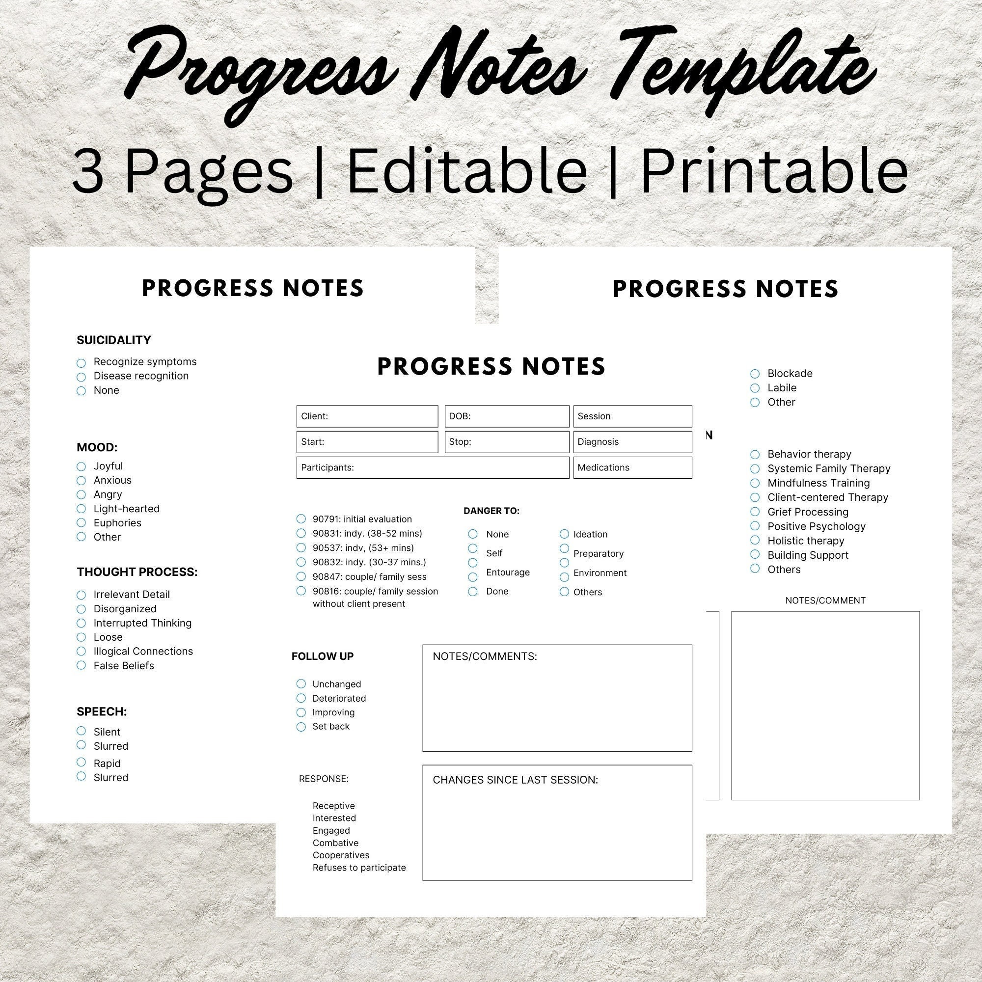 Therapy Progress Notes Template Psychotherapy Notes Progress Notes ...