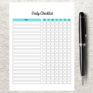 Editable Daily Checklist Template Printable Weekly to Do List Daily ...