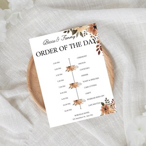 Editable Wedding Order of Events Timeline Template (canva) - Etsy