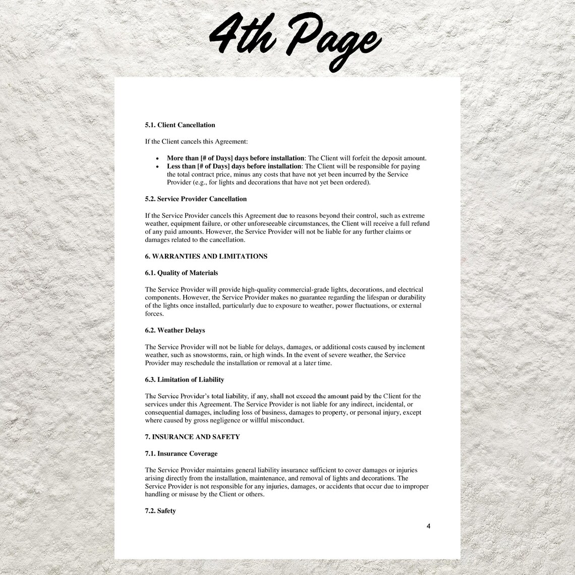 Christmas Light Installation Contract Template: Holiday Lighting ...