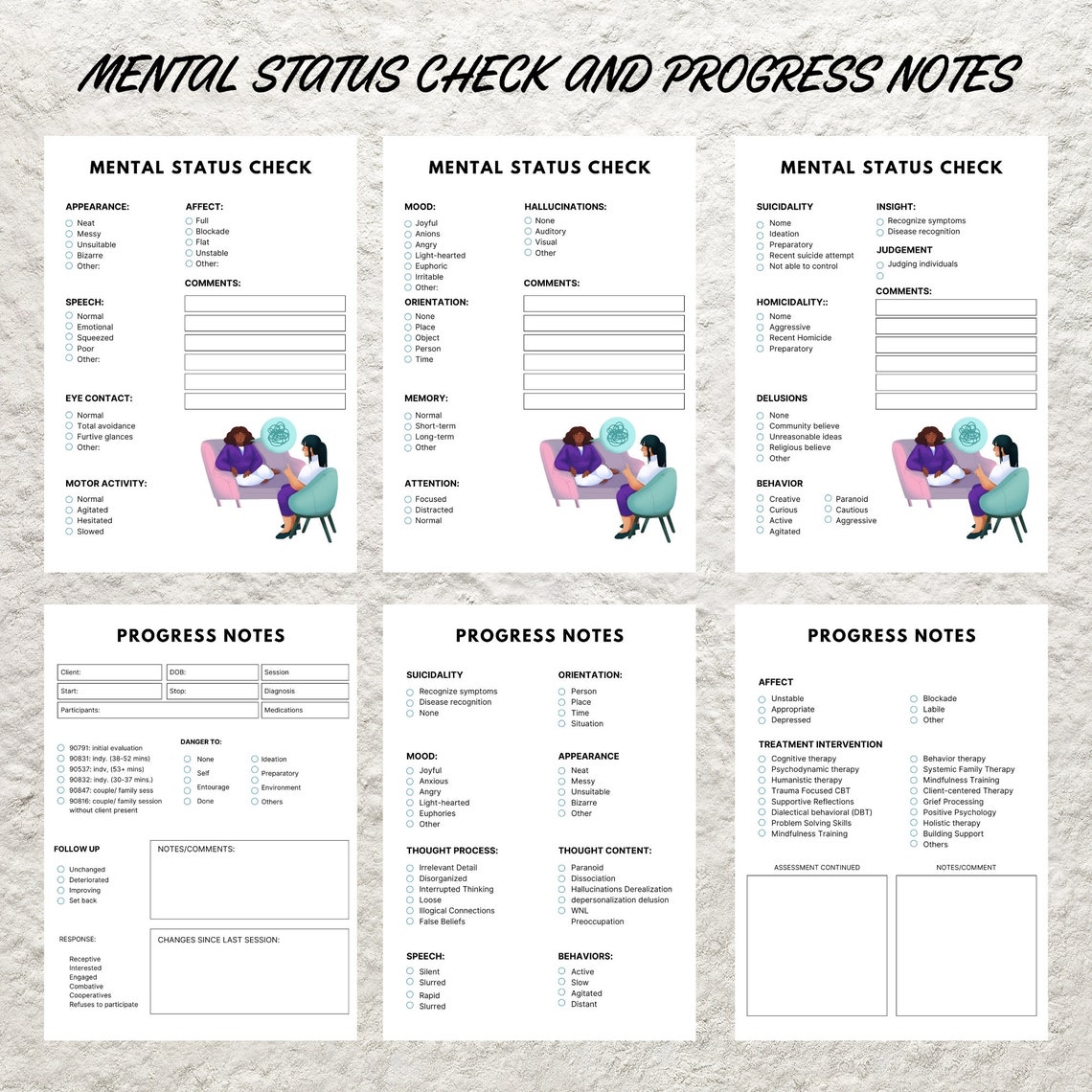 Therapy Progress Notes Template - Psychotherapy, Intervention Cheat ...