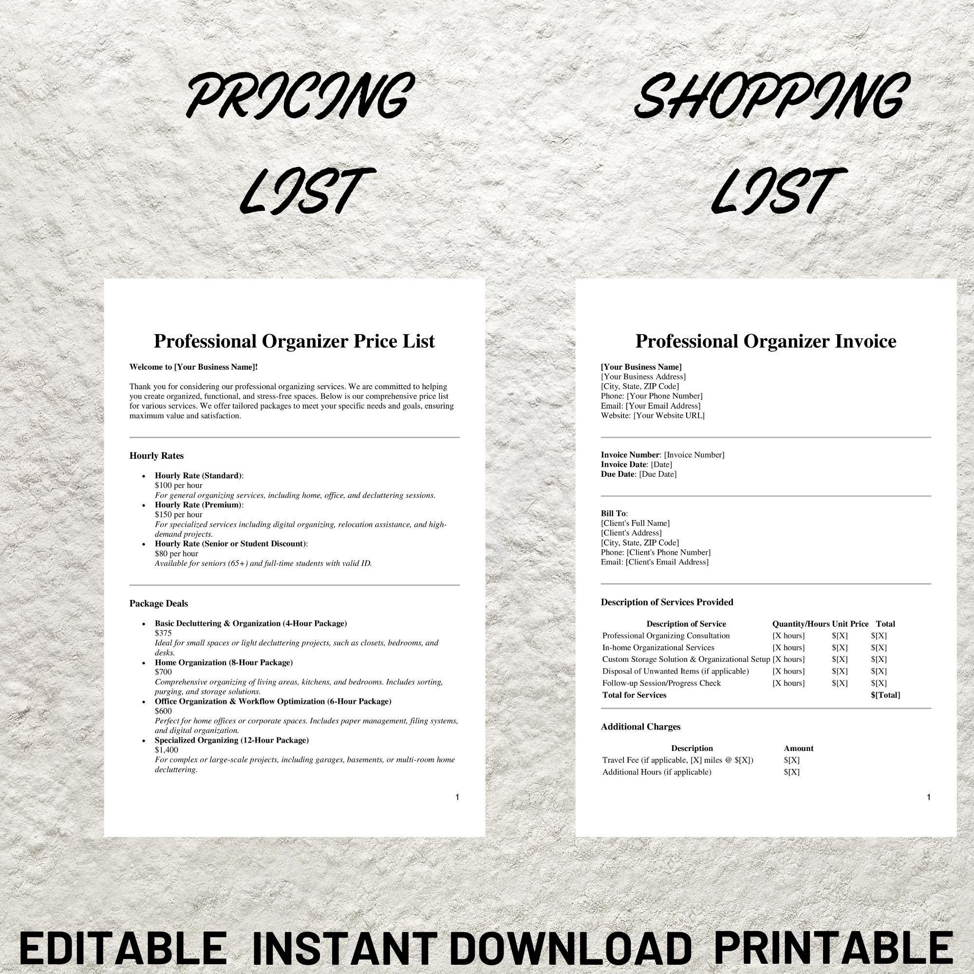 Editable Organizer Forms Bundle: Client Intake, Contract, and Invoice ...