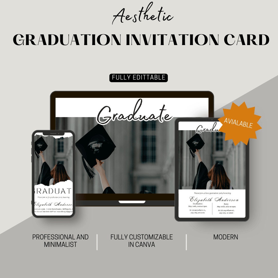 Senior Graduation Invitation Template, Custom Grad Party Invite ...