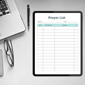 Printable Prayer List Template Editable Fillable Prayer List Faith ...