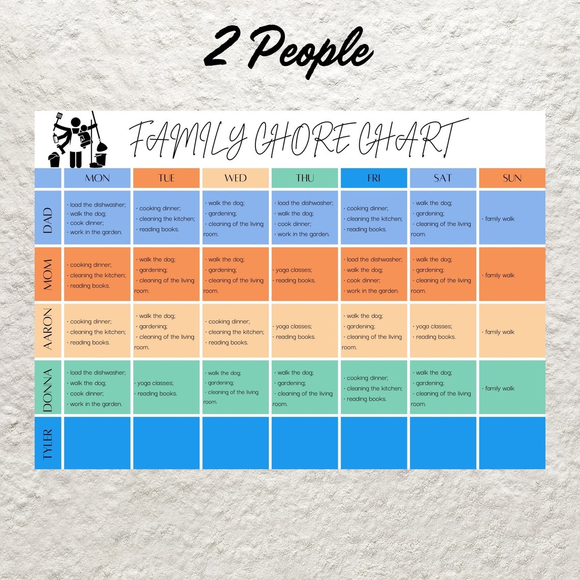 Editable Weekly Family Chore Chart Canva Template Printable Chore Chart ...