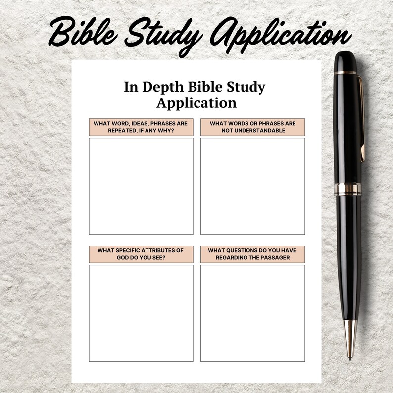 In Depth Bible Study Bundle Printable Bible Study Worksheet Bible Study ...