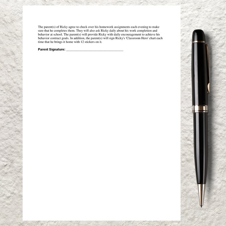 Student Behavior Contract Template Printable Classroom Behavior ...