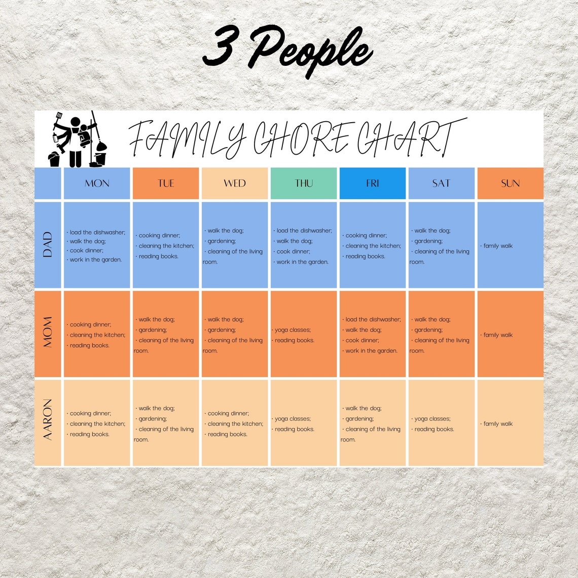 Editable Weekly Family Chore Chart Canva Template Printable Chore Chart ...