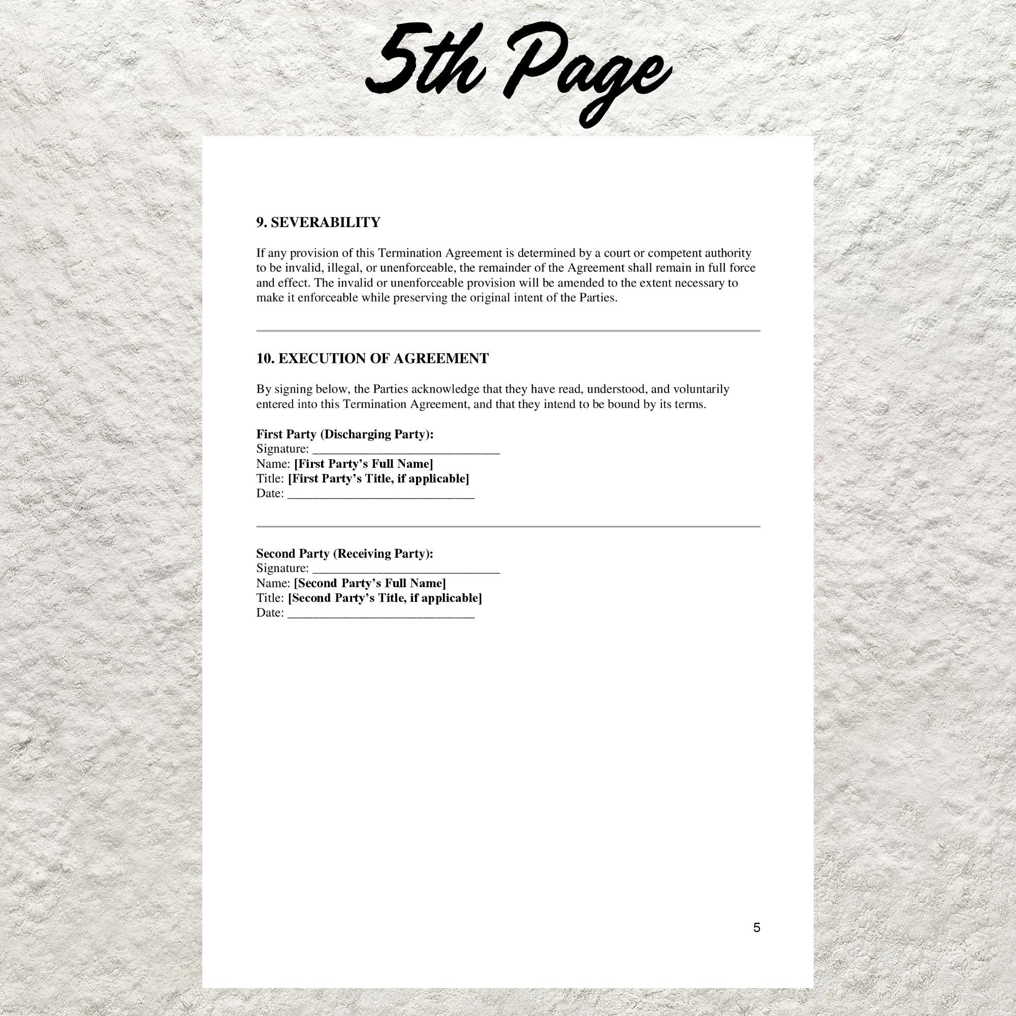 Contract Termination Agreement Template: Editable & Printable - Etsy