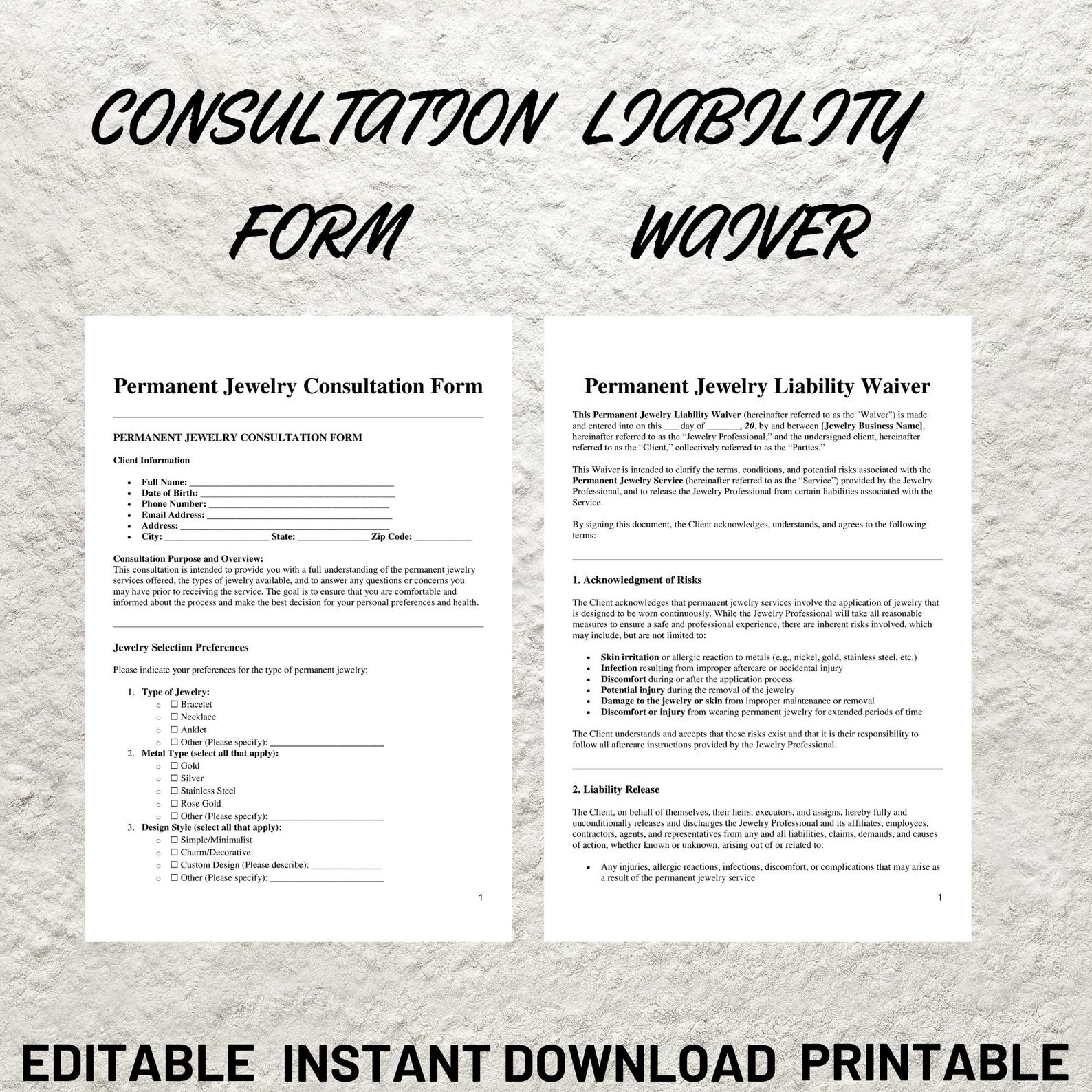 Permanent Jewelry Business Starter Kit Editable Permanent Jewelry ...