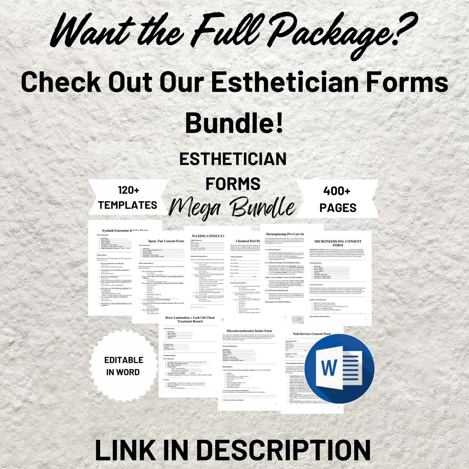 Body Sculpting Forms Template Bundle Editable Body Sculpting Intake ...