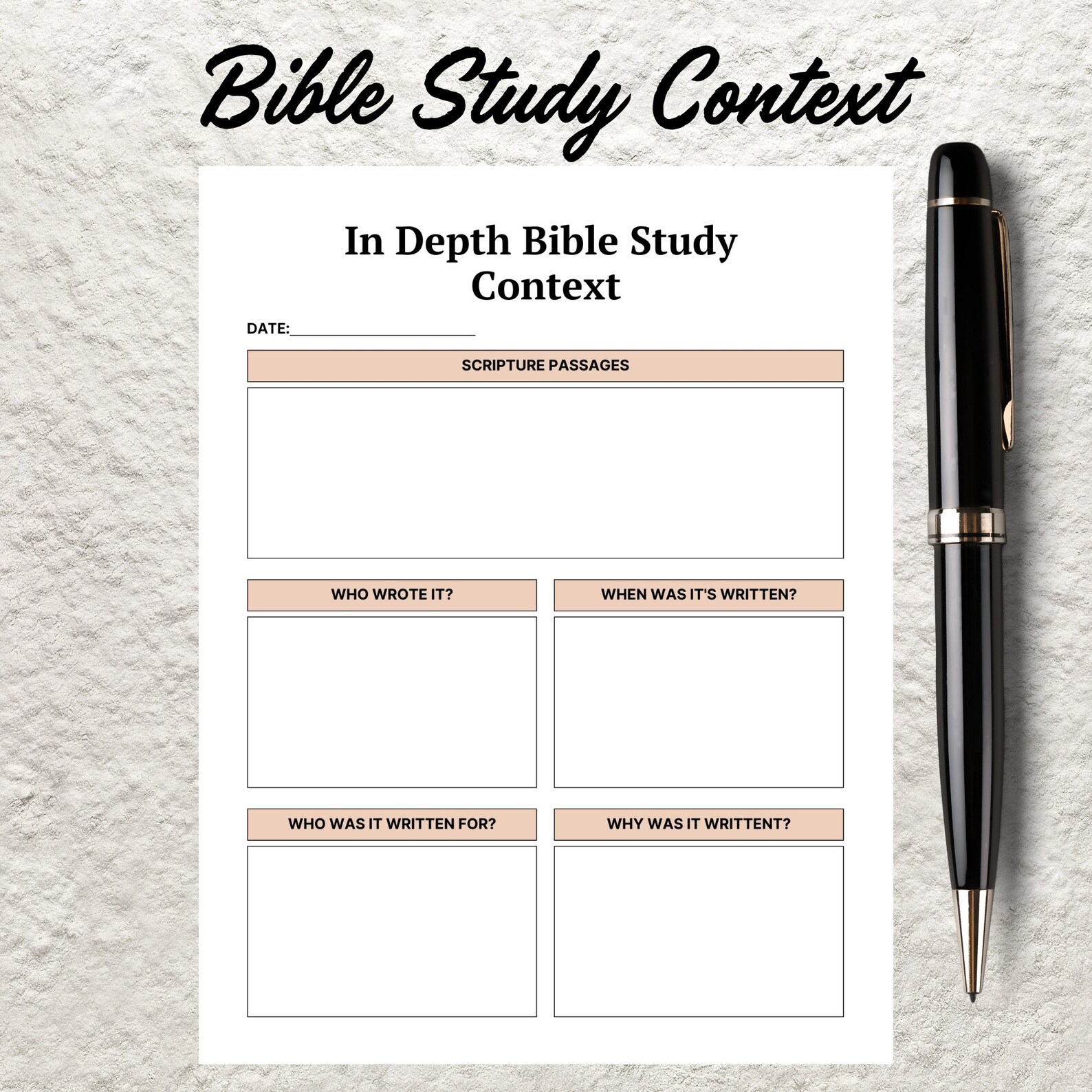In Depth Bible Study Bundle Printable Bible Study Worksheet Bible Study ...