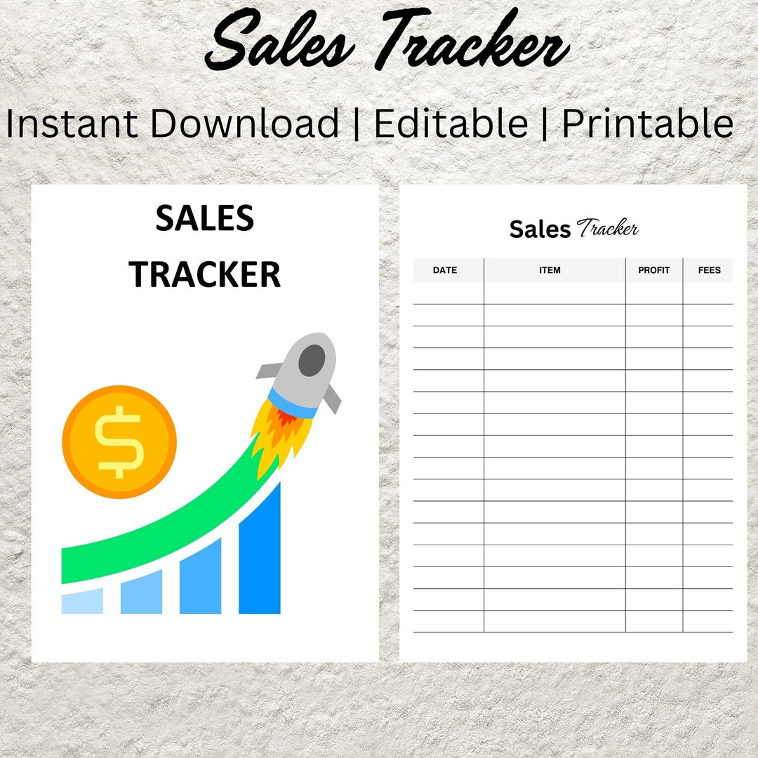 Sales Tracker Template Printable Sales Log Editable Online Business ...