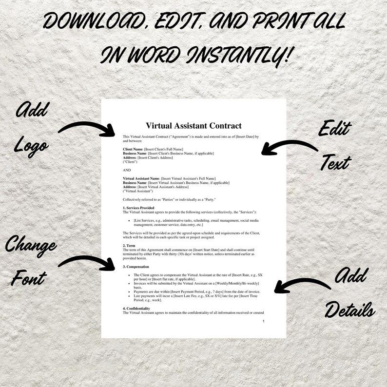 Virtual Assistant Client Onboarding Template Bundle Editable Virtual ...