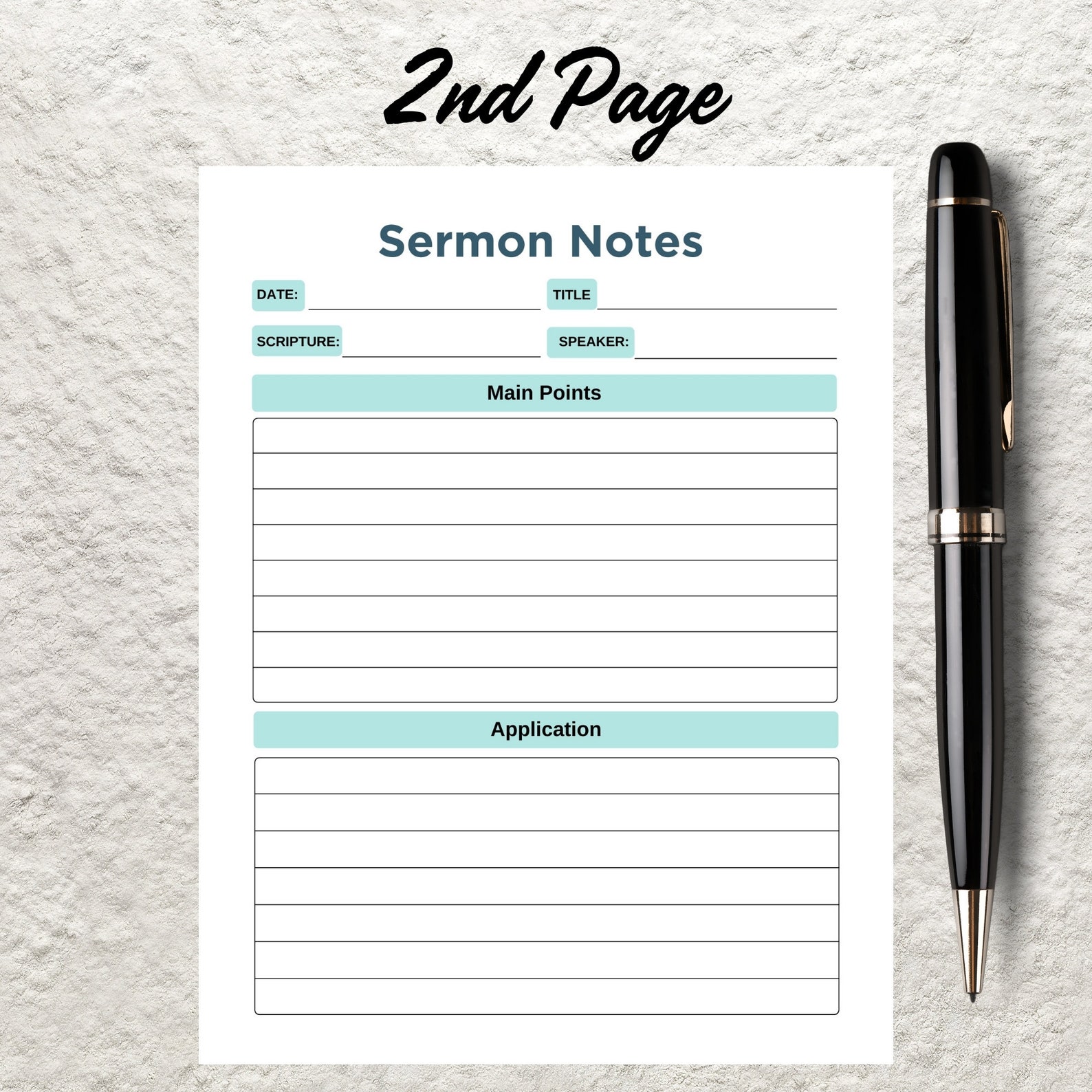 Printable Sermon Notes Template Editable Sermon Summary Notes Sermon ...
