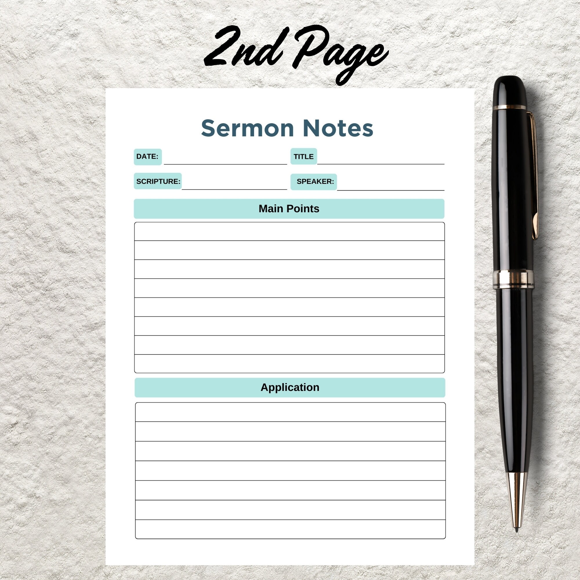 Printable Sermon Notes Template Editable Sermon Summary Notes Sermon ...