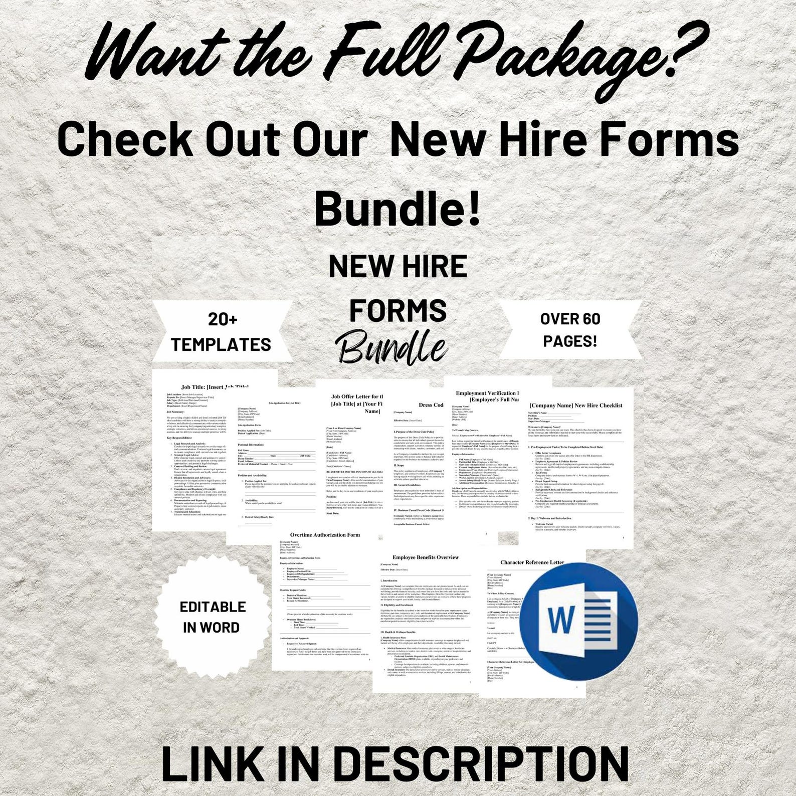 Job Description Template Editable Employee Job Description Printable ...