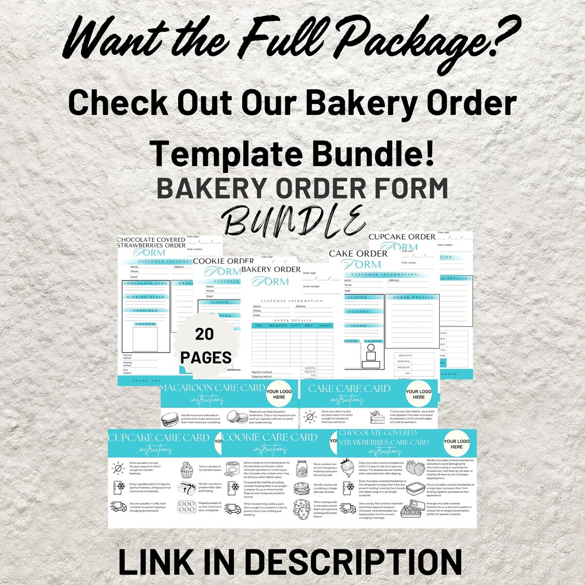 Editable Cake Order Form Template, Printable Bakery Form (canva) - Etsy