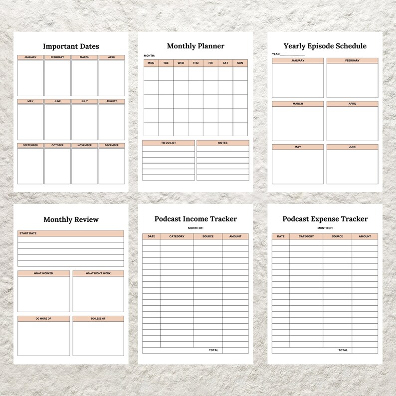 Editable Podcast Planner Template Bundle (canva) - Etsy
