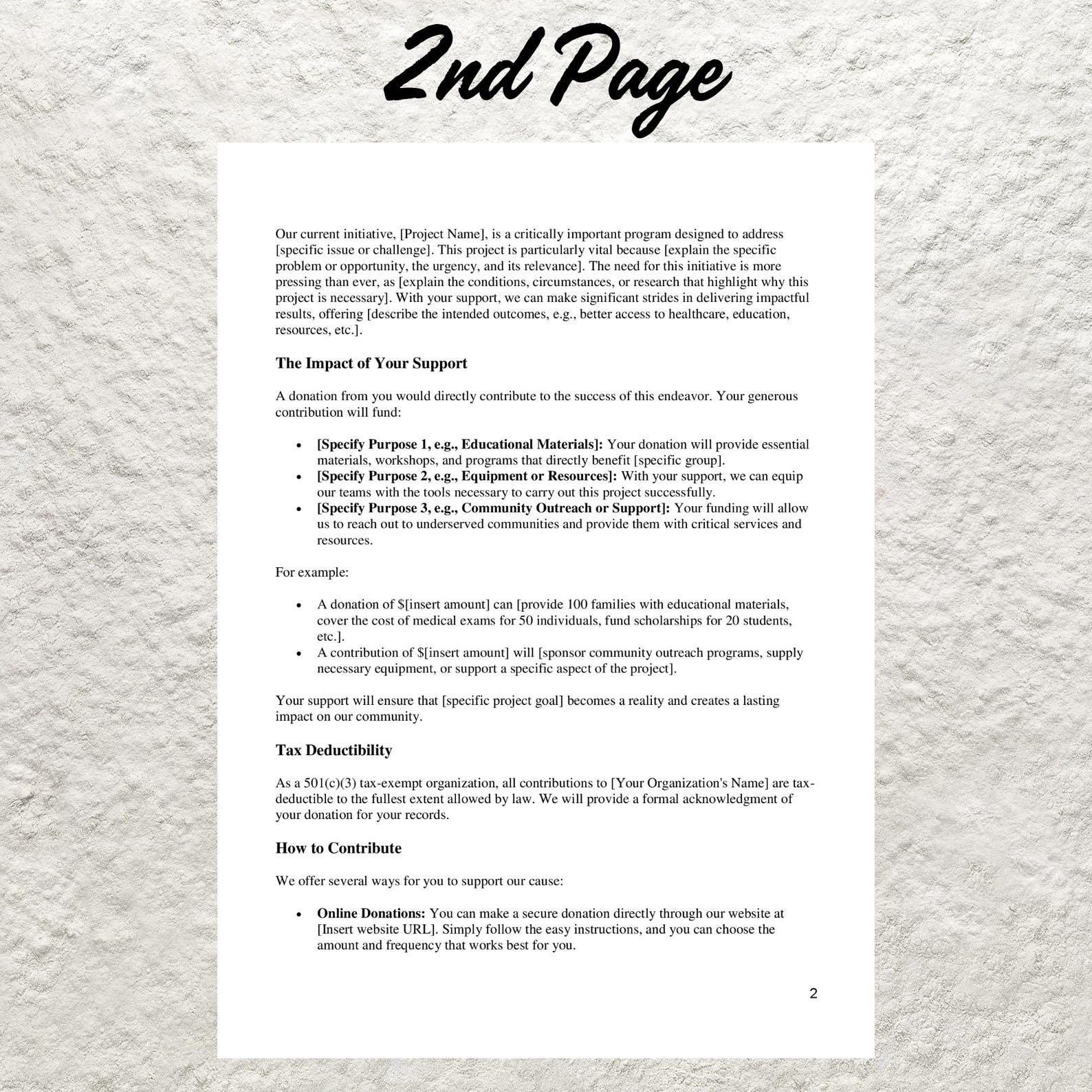 Donation Request Letter Template: Editable Printable (word) - Etsy