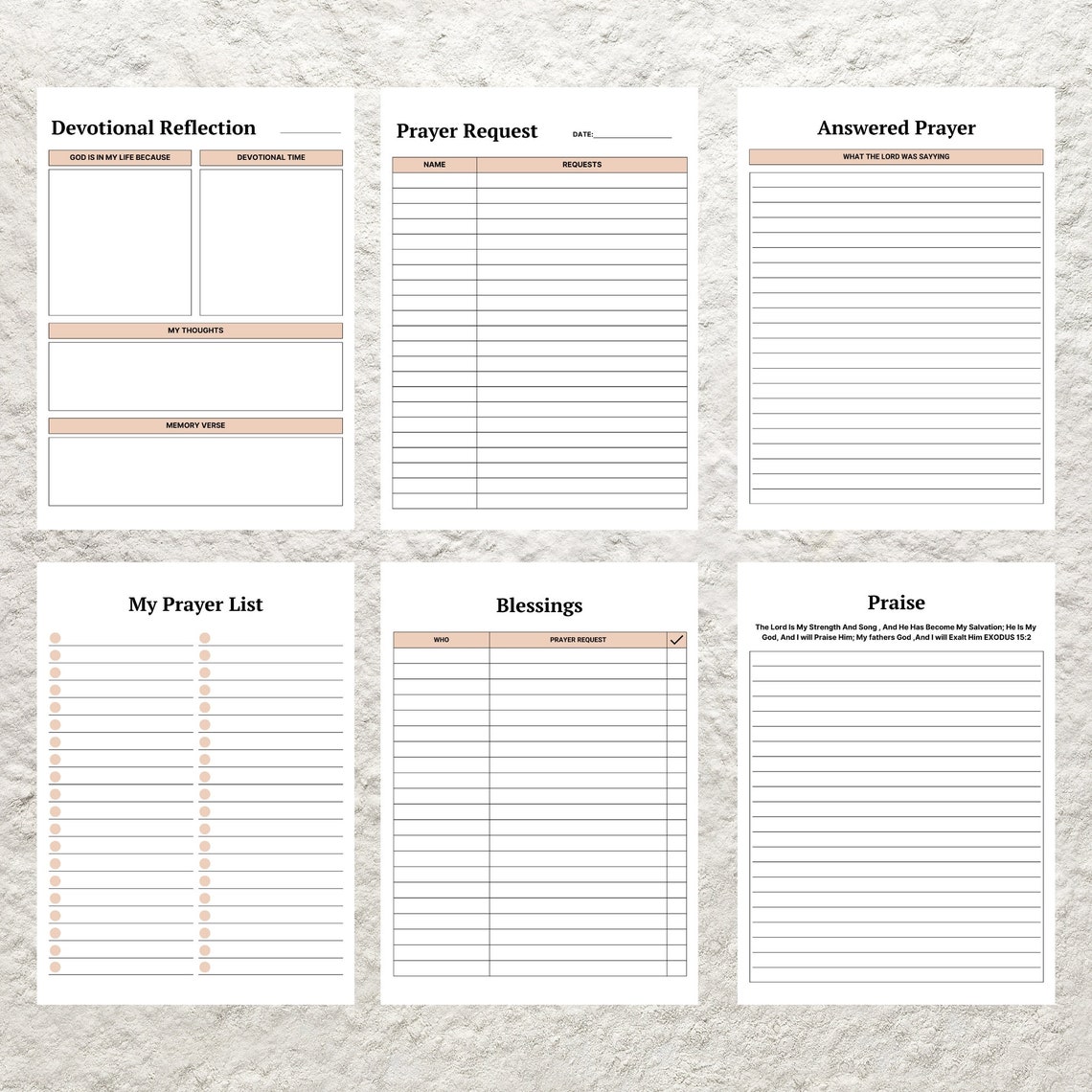 Bible Study & Devotional Journal Bundle Template Printable SOAP Digital ...