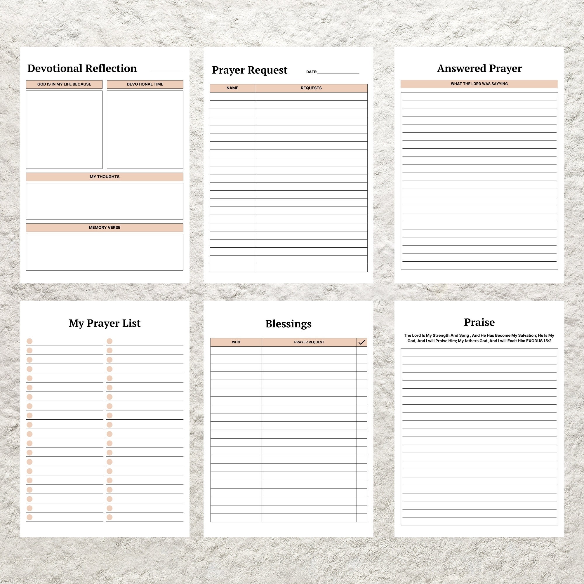 Bible Study & Devotional Journal Bundle Template Printable SOAP Digital ...