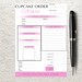 Editable Custom Cupcake Order Form Canva Template Baking Bakery ...