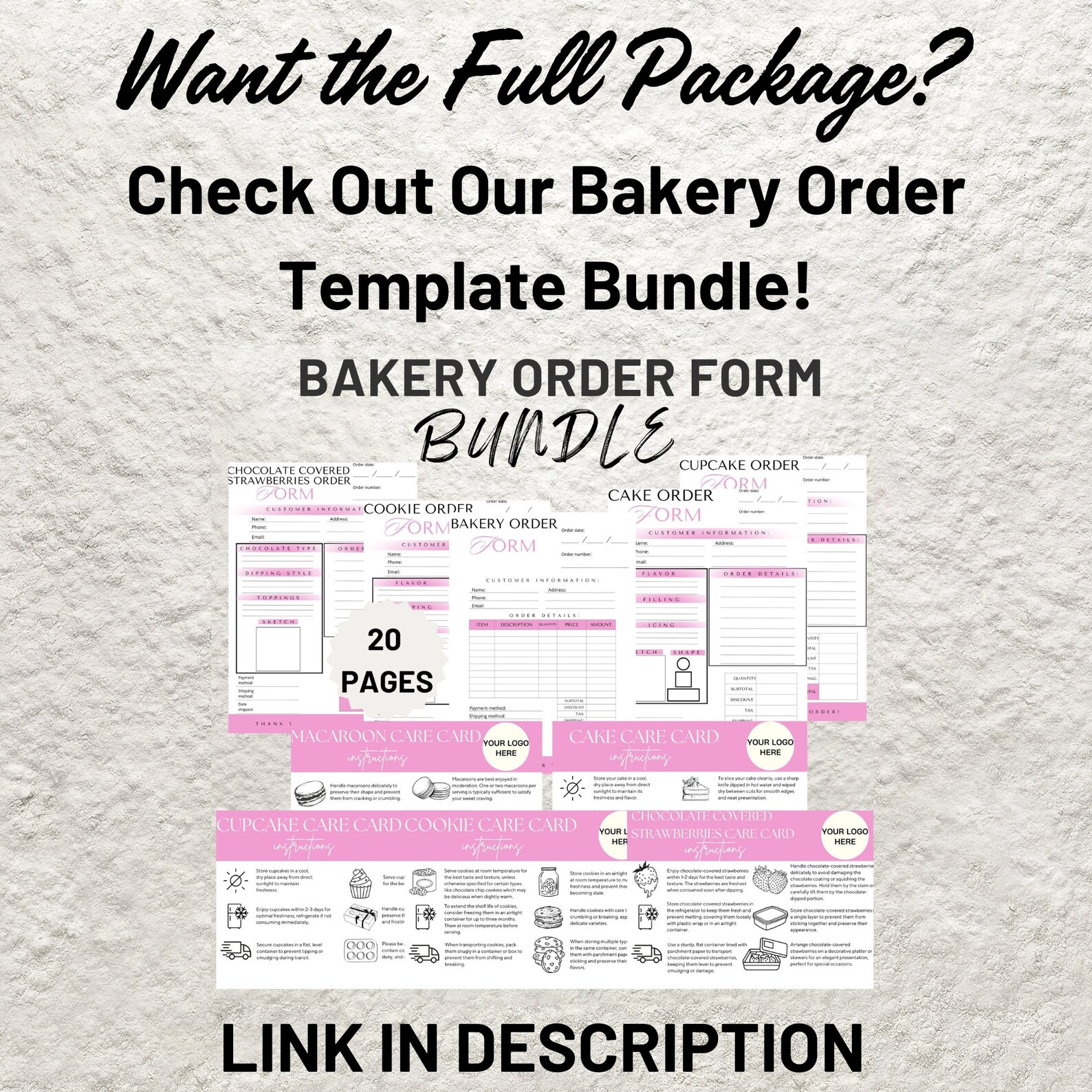Editable Cake Order Form Canva Template Custom Bakery Cake Order Form ...